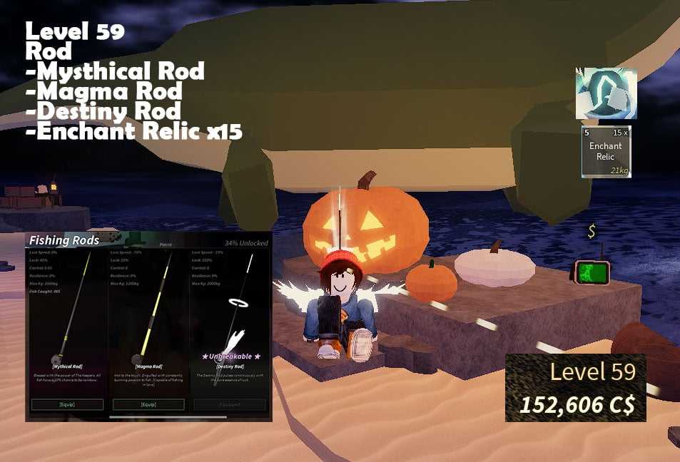 [ID03] Fisch Account Destiny Rod(Unbreakable)!!! Mysthic Rod Magma Rod ...