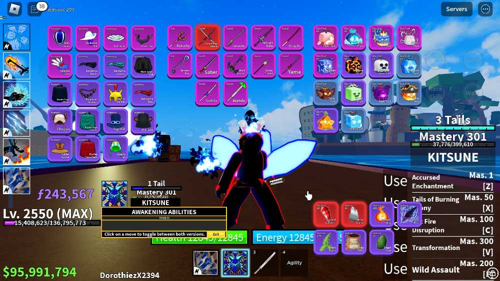 Blox Fruit Account Lv:2550Max | Full Awaken Kitsune | GodHuman | Cursed ...