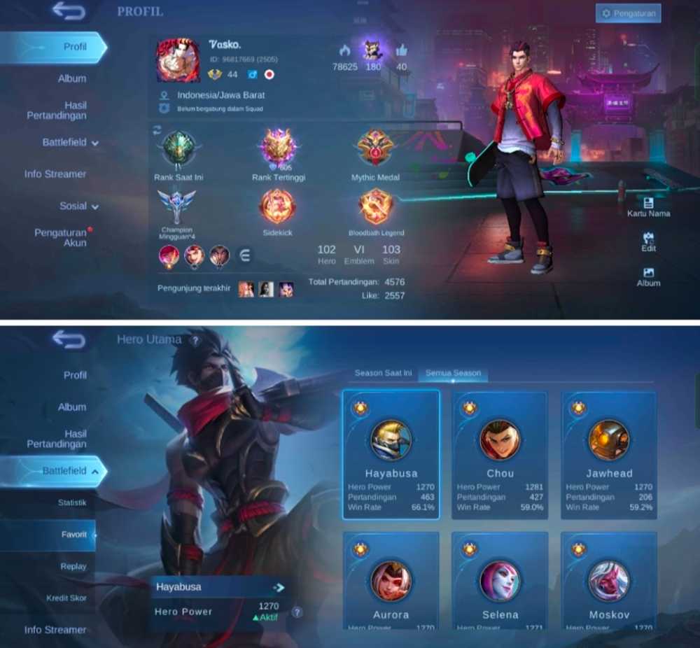 HERO 102|EMBLEM VI|SKIN 103|EPIC SHOP LUNOX|STUN CHOU|M-WORLD WANWAN ...