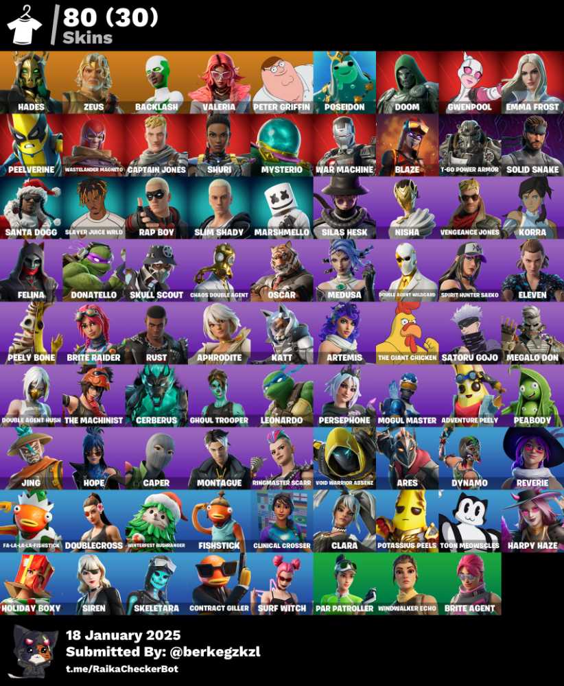 [PC\PSN\XBOX] [FN VIP DEAL] 80 SKINS | HADES | ZEUS | BACKLASH ...