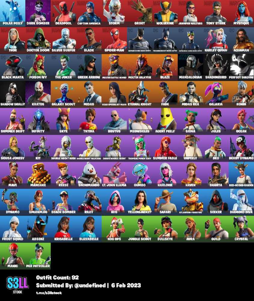 92 SKINS - LEVIATHAN AXE - CANDY AXE - VISION - STAR WAND - BATMAN ...