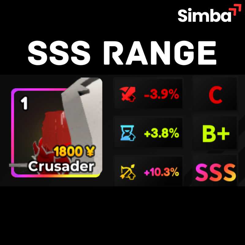 A950Crusader SSS Range - Anime Adventures - Instant Delivery