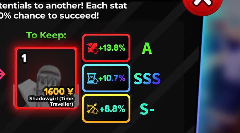 [INSTANT DELIVERY] Shadowgirl / Homura A/SSS/S- STATS - ANIME ADVENTURE AA