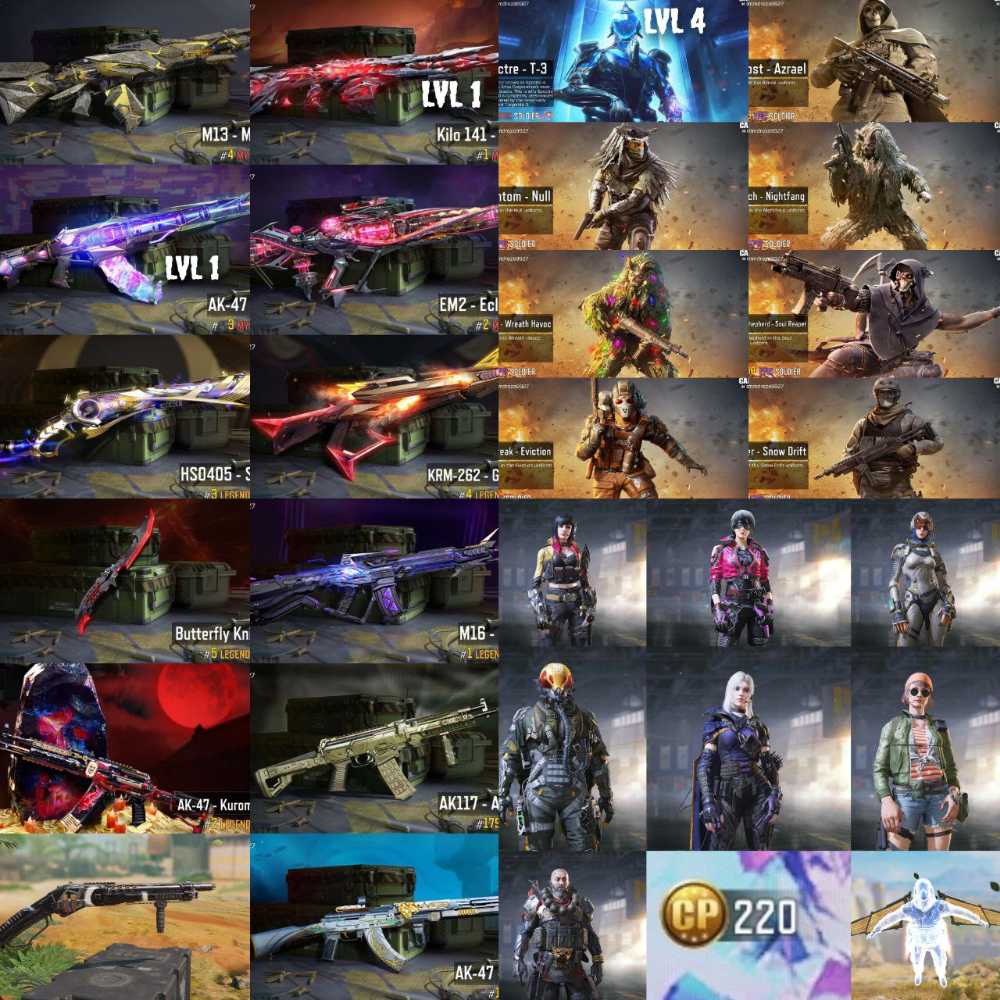 | Five Mythics With spectre-T-3, Kilo,M13,AK47 And EM2 | 5 Legendary ...