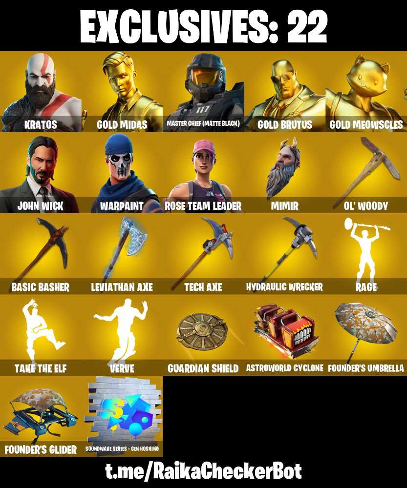 225 Skins Leviathan Axe Og Stw Kratos Gold Midas Master Chief Matte