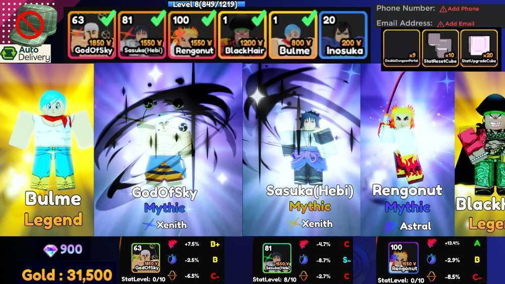 HOT Anime Fantasy⭐2Xenith⭐AF20⭐LV.8Gems:900Coins:31,500GodOfSky[Mythic ...