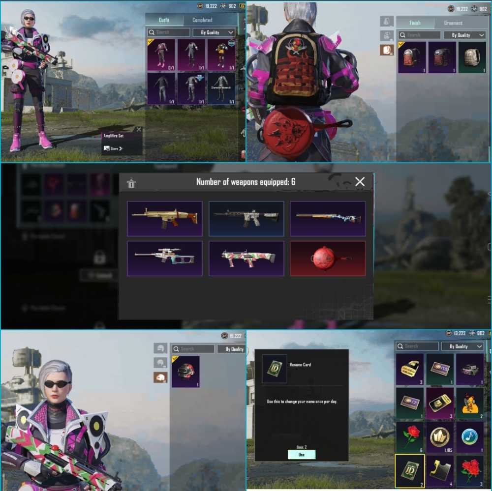 A492. Lv41| 6 SET x AMPLIFIRE SET| HELM BP SKIN AVAILABLE| 6 GUNS SKIN ...