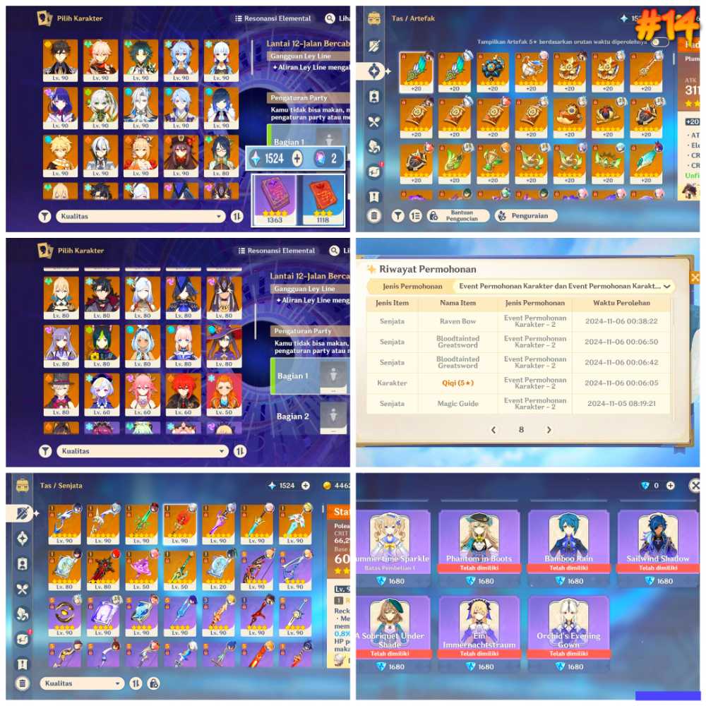 #14 | AR 60 | Asia Server | Male | End Game Account | 22 Five stars ...