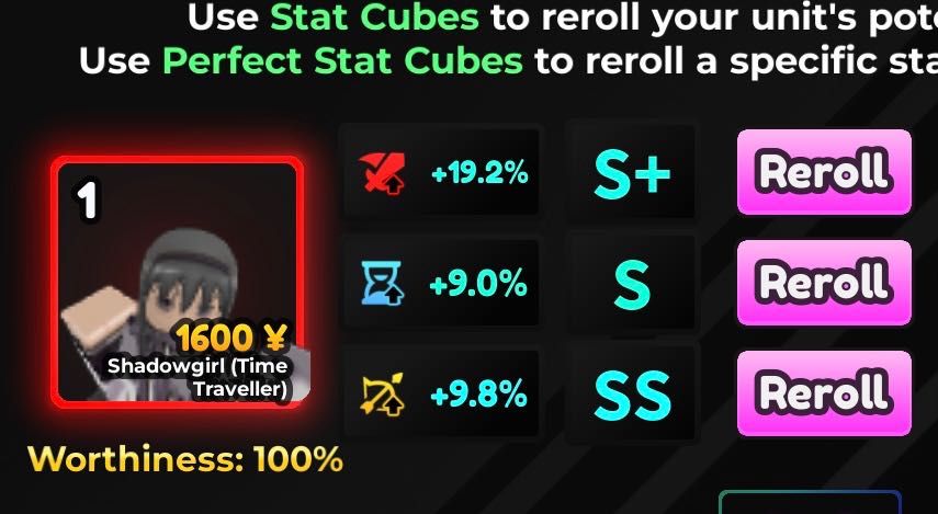 [INSTANT DELIVERY] Shadowgirl / Homura Evo S+ S SS Stats - Anime Adventure