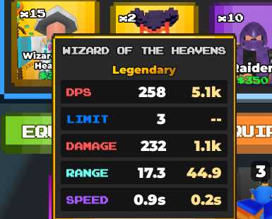 Wizard of The Heavens Legendary - Pixel TD - Pixel Tower Defense