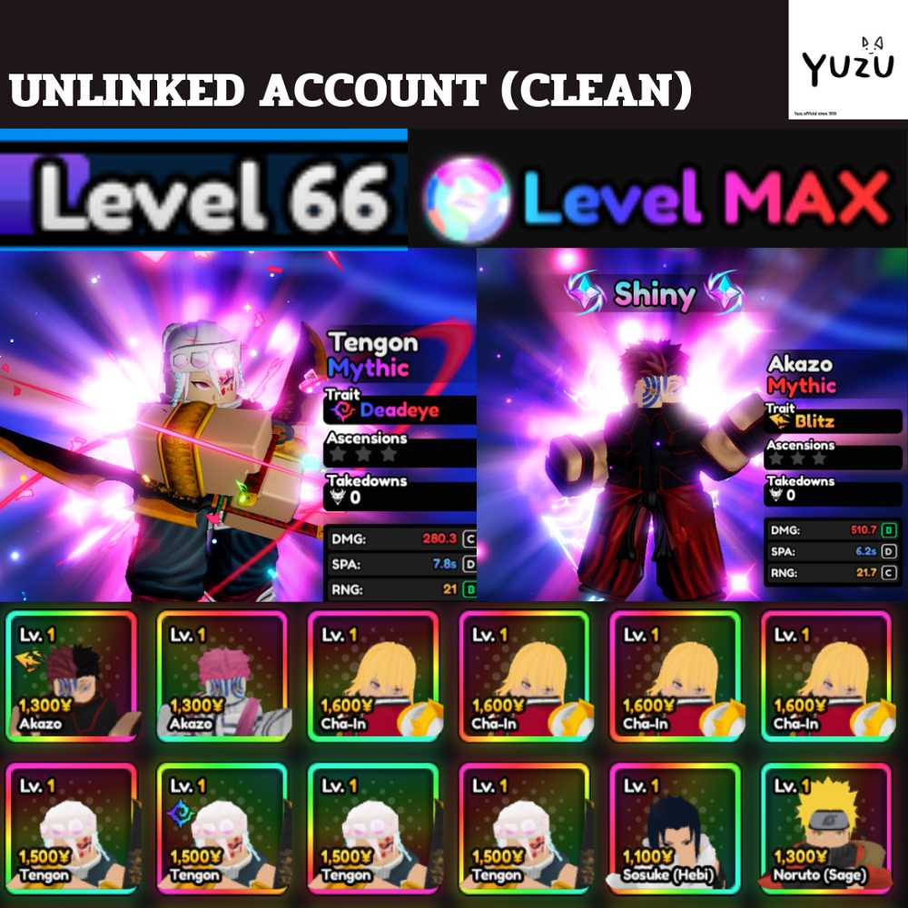 DEADEYE TENGEN + SHINY AKAZA : ANIME VANGUARDS (INSTANT DELIVERY)