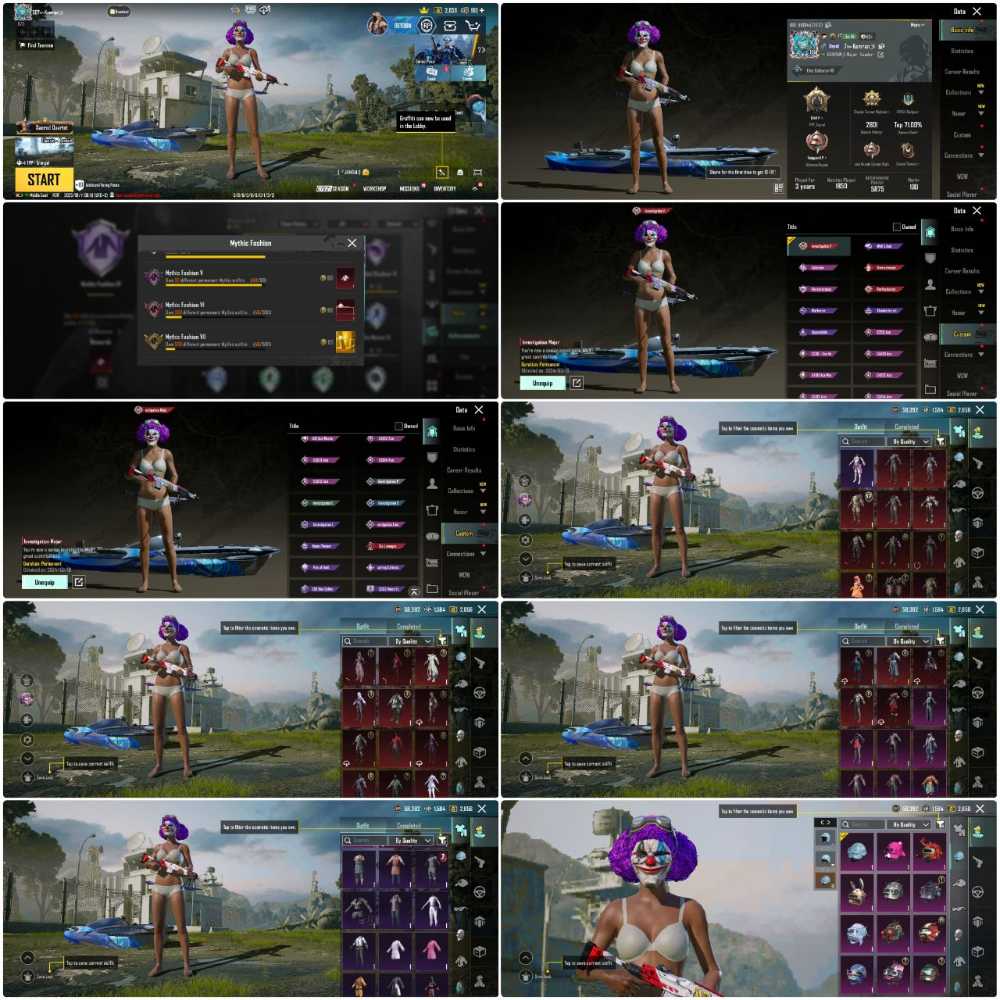 M249 Lvl 4(KillMsg)Ump,Machete,Pan,Uzi,Dbs (KillMsg)Akm Lvl 3"Mythic Fashion 48/50"Lvl 69 ...