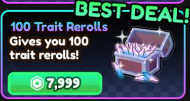 [ Anime Vanguards ] 100 Trait Rerolls - 7999R$ | Fast Delivery