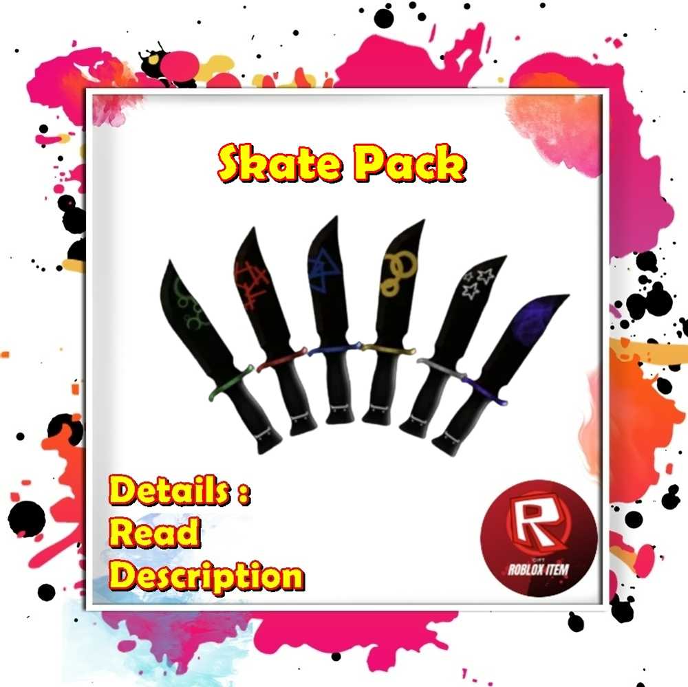 MM2 Murder Mystery 2 Collectibles Skate Pack Indy + Tailside + Ollie ...