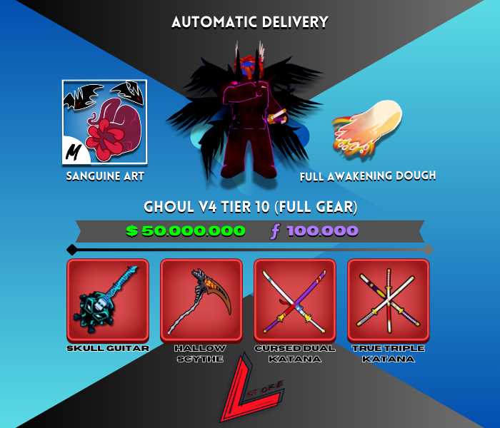 [Blox Fruits] Race Ghoul V4 Tier 10 (Full Gear) | Full Awakened Dough ...