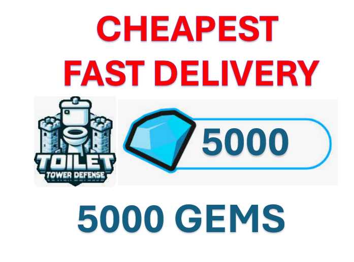 Toilet Tower Defense TTD 5000 5k Gems