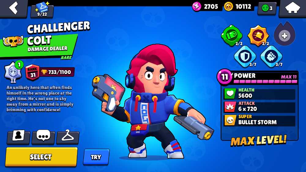 65 Brawlers 30K Trophies 5K Bling 10K Coin Rare Skins Android and IOS ...