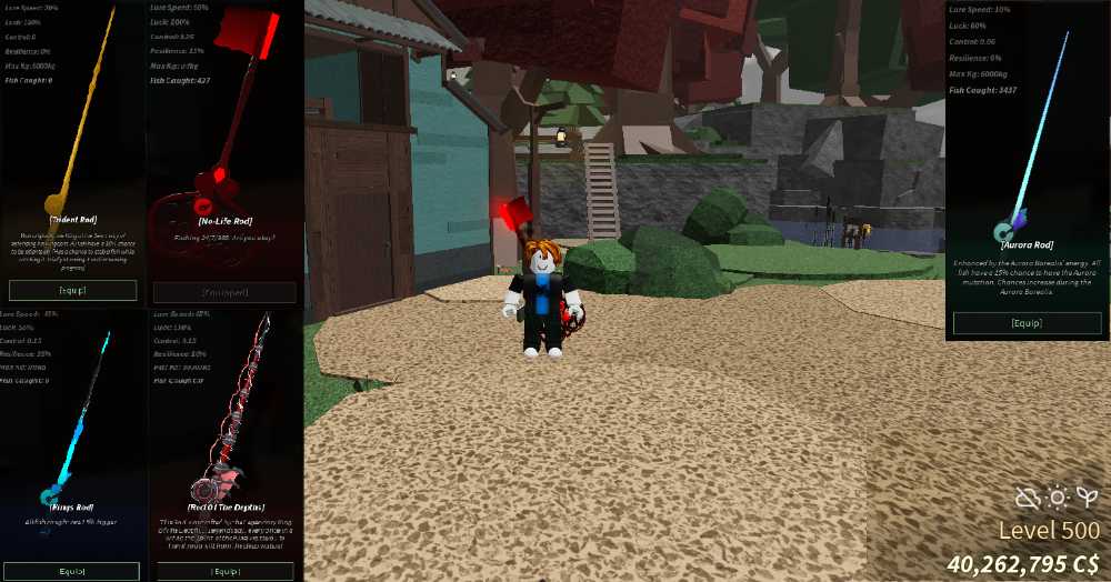fisch New ACCOUNT 40,600,000 Cash No Life Rod + Rod of the Depths Level ...