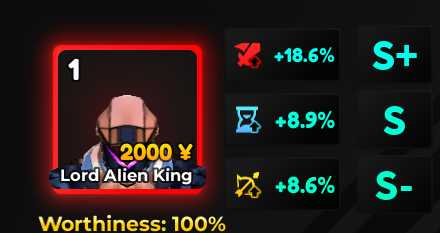 Lord Alien King S+ S S- - Lord Boros - Anime Adventures AA - Roblox