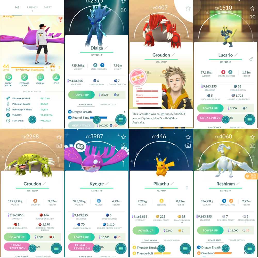 1261 LV44 Dialga Roar of Time Groudon100 Shiny: genesect, mega lucario ...