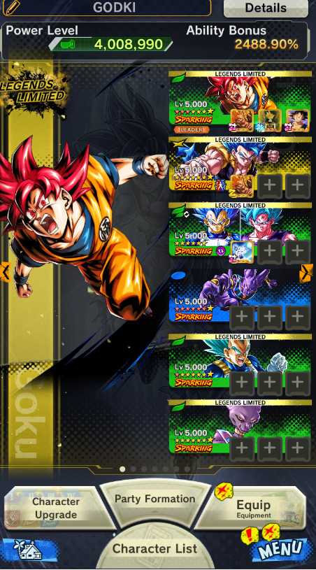 IOS+Android-Nice Acc-Team GT-New SS God Goku 10 Red Star+32 Legends ...