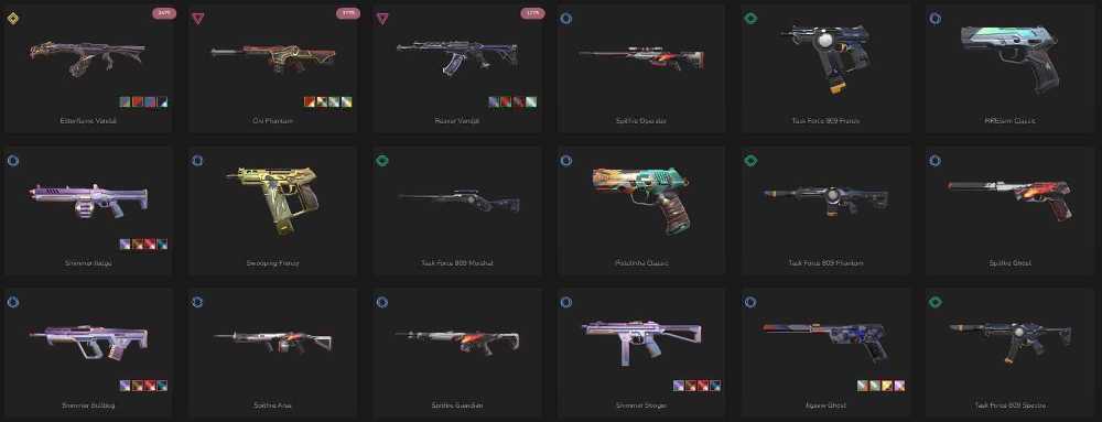 18 SKINS+ELDERFLAME VANDAL+ONI PHANTOM+REAVER VANDAL+TASK FORCE 809 ...