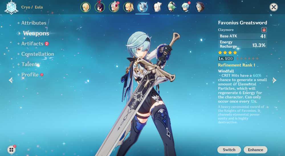 [ ASIA ] AR5 EULA FAVONIUS GREATSWORD ( INSTANT DELIVERY )