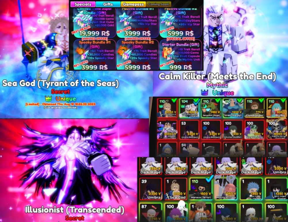 AA Anime Adventures Main Acc - Aizen İllusionist - Poseidon Unique ...