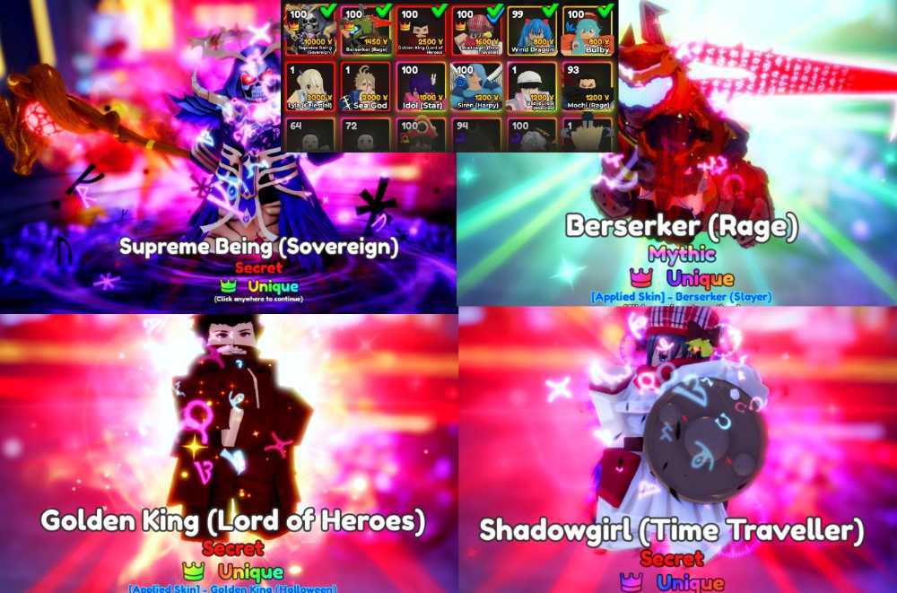 Anime Adventures Ainz Unique - Berserker Unique - Homuru Unique ...