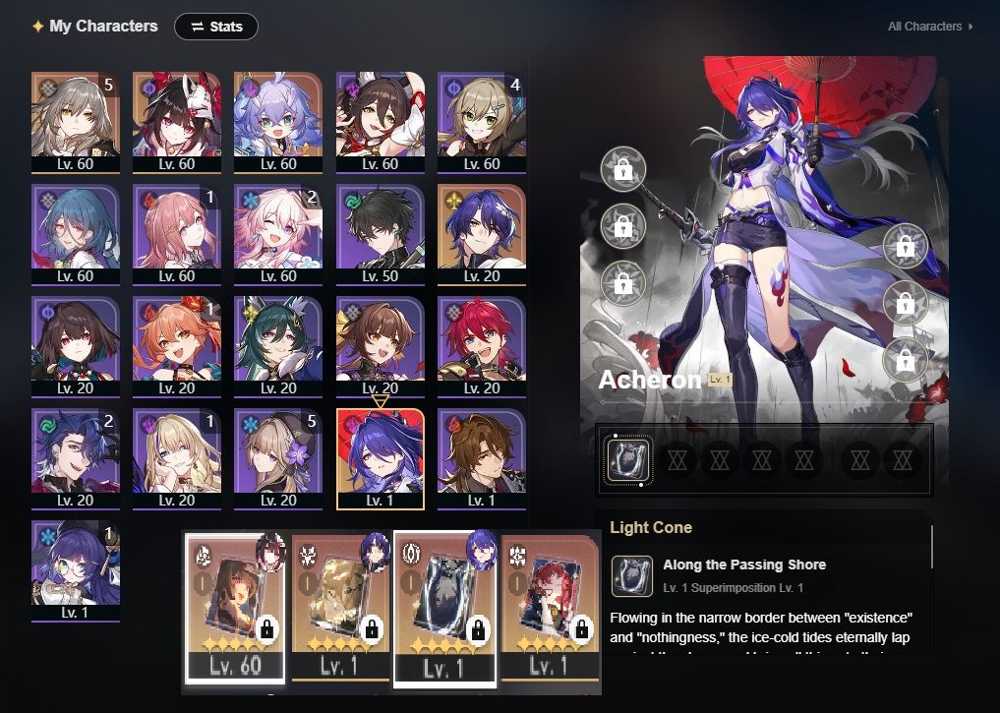 Instant Delivery - Starter Account: Asia TL 50 8x 5⭐ Acheron+LC ...