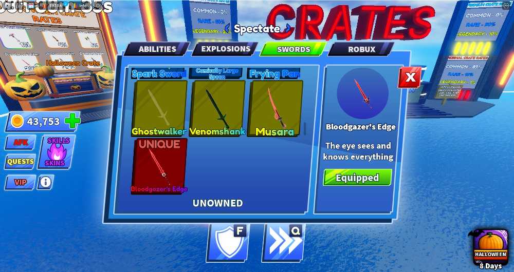 Blade Ball 43k coins Ghostwallker Venomshank Musara 772 wins 3136 kills