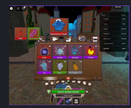 King Legacy / Gate Inventory / ATK - Saber / Dominion Cloak / Cyborg ...