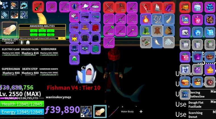 [Blox Fruits] FULL Fishman V4 RACE + CDK + SG, 25M Beli 2550LVL,Dough ...