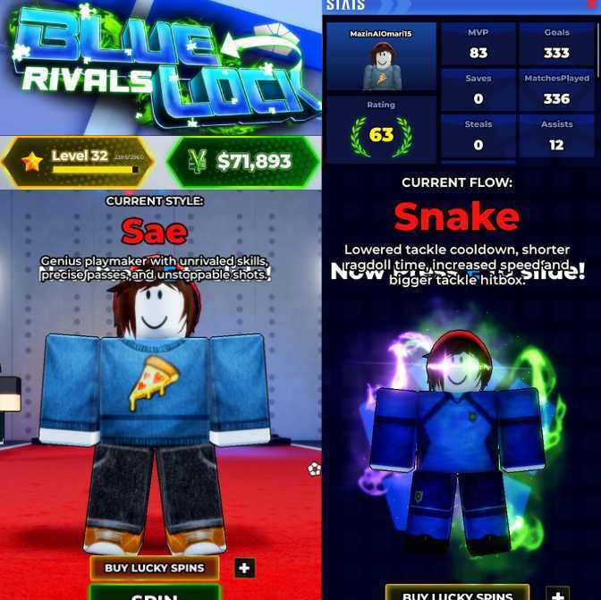 ROBLOX | Blue Lock: Rivals | Style Sae | Flow Snake | Coin 71,800 ...