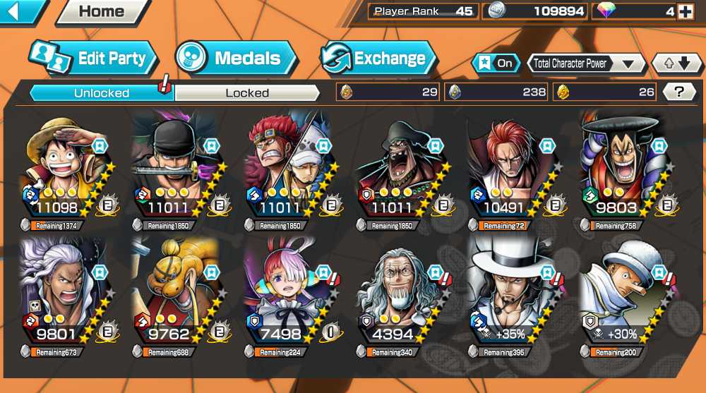Hyper Boost 28 7 EX 4 MAXED - rob lucci level 62 - Kid/Law - ashura ...