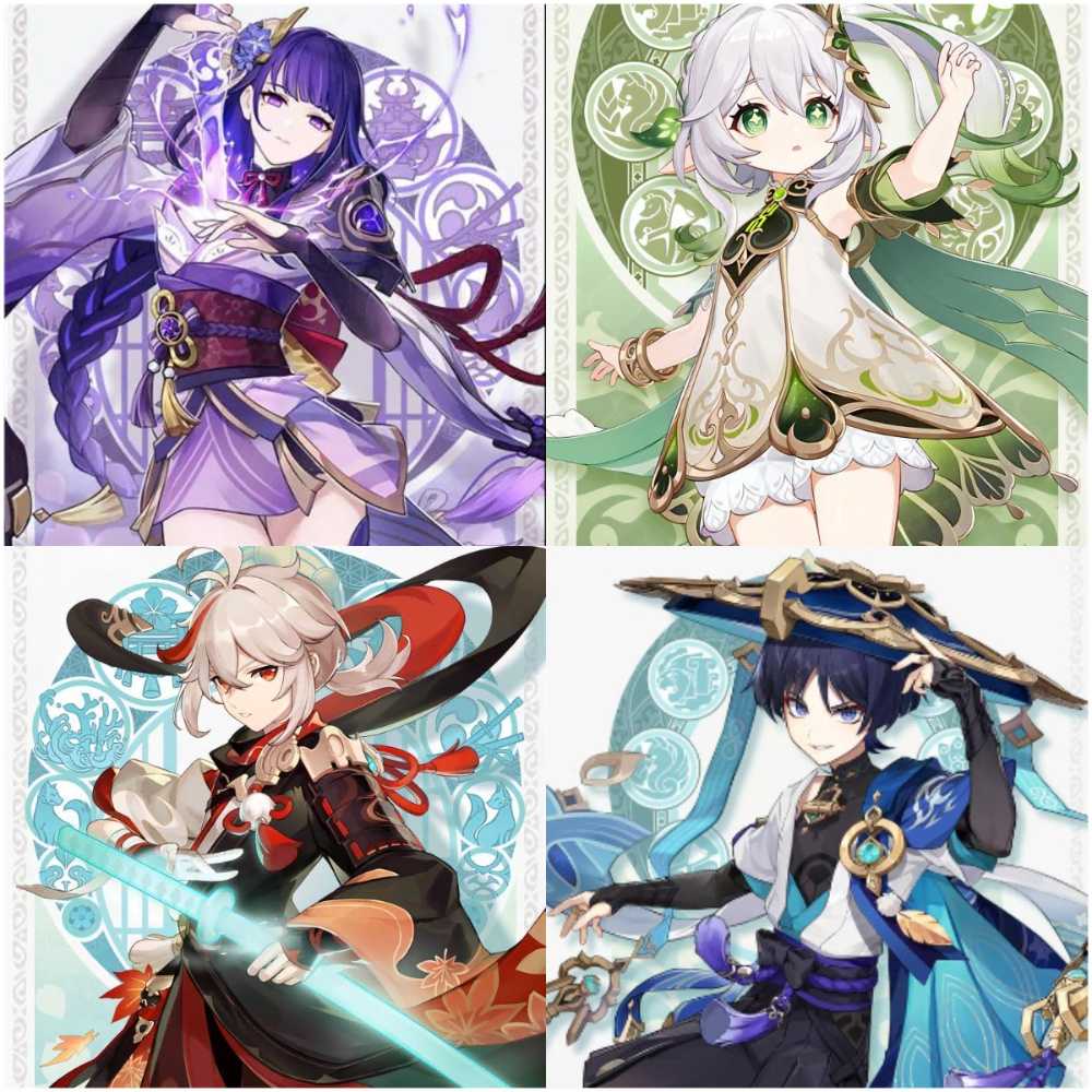 AR10 [Asia]Raiden+Nahida+Kaedehara kazuha+Wanderer| 4 5-Star Heroes | 5 ...