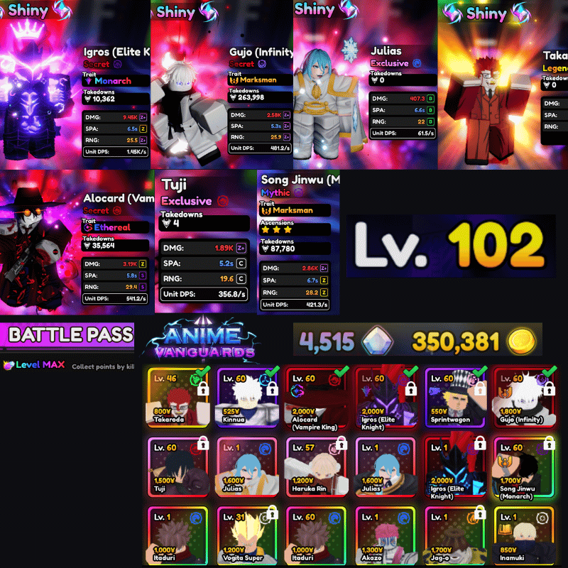 ID809 4 Shiny : Shiny Igris Monarch,Shiny Gujo Secret,Shiny Julias ...