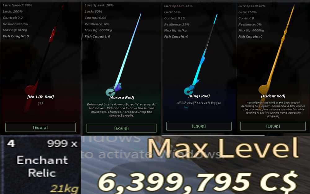 No-life Rod I ACCOUNT LV.500 | 6,300,000 Cash (6.3M C$) | 999 Enchants ...