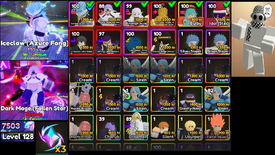 OVERPOWER META UNIQUE ICECLAW AND CELESTIAL DARK MAGE / BULK ACCOUNT ...