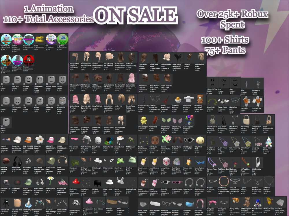 [REGULAR ACCOUNT] ROBLOX | 110+ Accessories | 1 Animation | 25k+ Robux ...