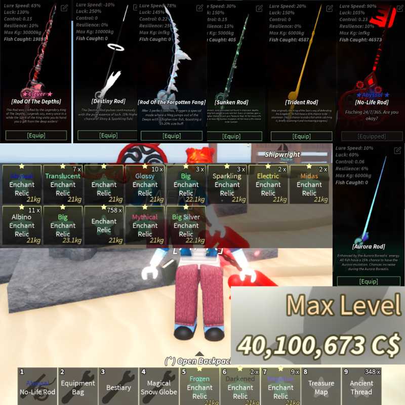 SALEID531Fisch: Level 750 Max 40M C$ - Rod of the Forgotten Fang, No ...