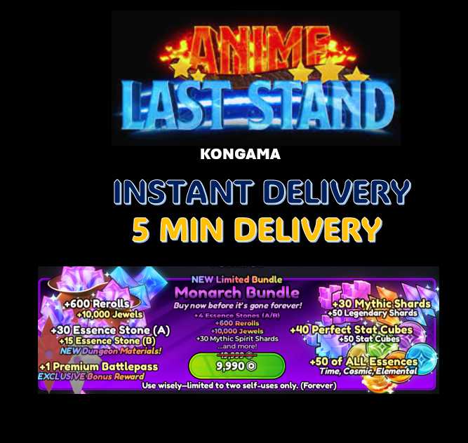 (Instant Delivery) Anime Last Stand - Monarch Bundle