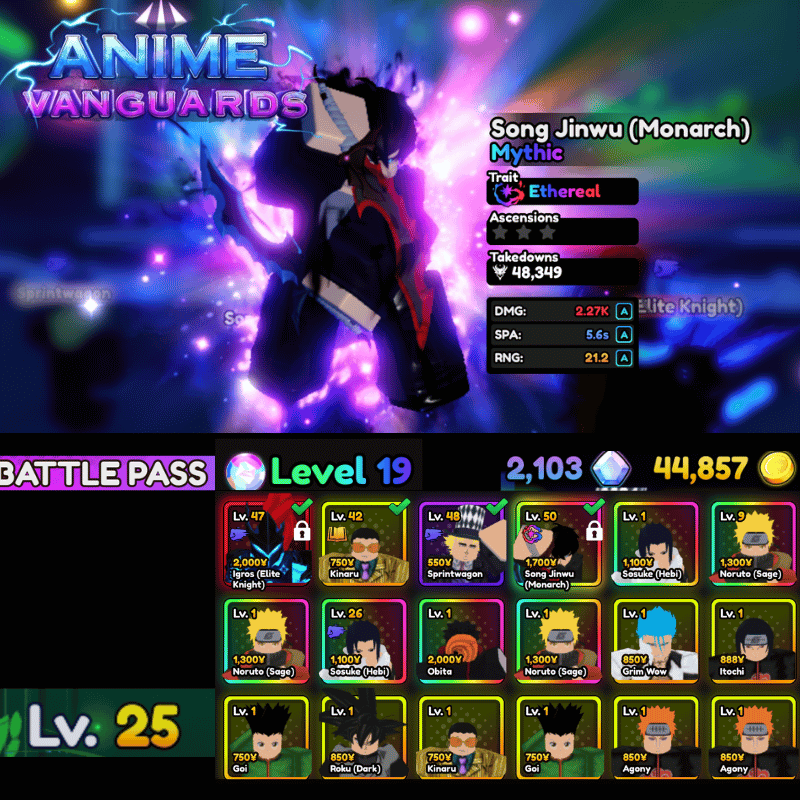 ID140 Song Jinwu Ethenreal 0.175% Evo,Igris Evo Anime Vanguards - Full ...