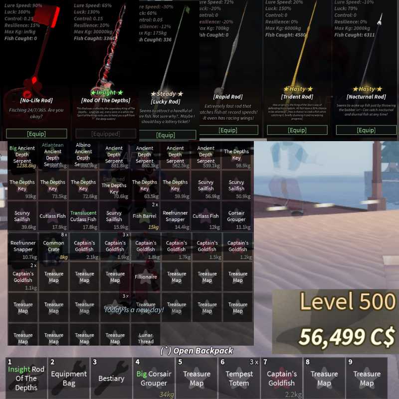 ID80Fisch: Level 500 - No-Life Rod , Rod of the Depths,Trident Rod ...