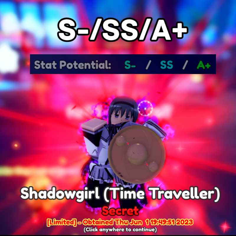 A415Shadowgirl / Homura Evo S-/SS/A+ - Anime Adventures - Instant Delivery