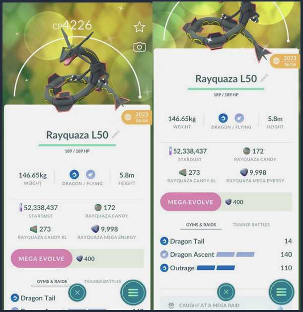 TRADING SHINY RAYQUAZA LEVEL 50 UNLOCK 3 MOVESET DRAGON ASCENT POKEMON ...