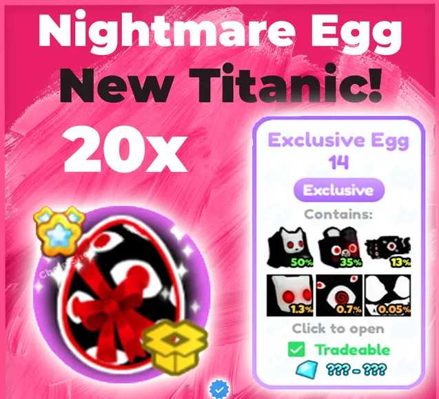 x20 Exclusive Egg 14Nightmare Egg /// Pet Simulator X Egg