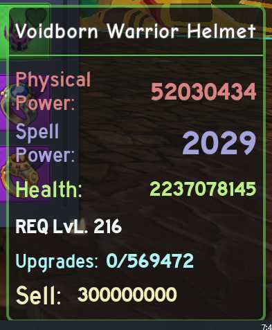 Dungeon Quest- Voidborn Warrior Helmet - "Abyssal Void " Roblox - Cheap Price