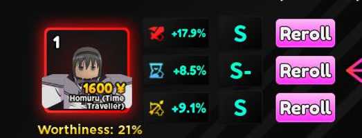 Homuru (Time Traveller) Stat Full S | Anime Adventure