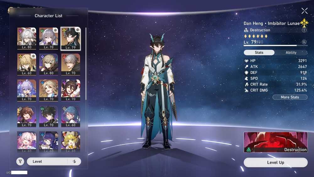 (NA MALE LV64) 5*Dan Heng IL, 5*Loucha, 5*Jing Yuan, 5*Bronya, 5*Bailu ...